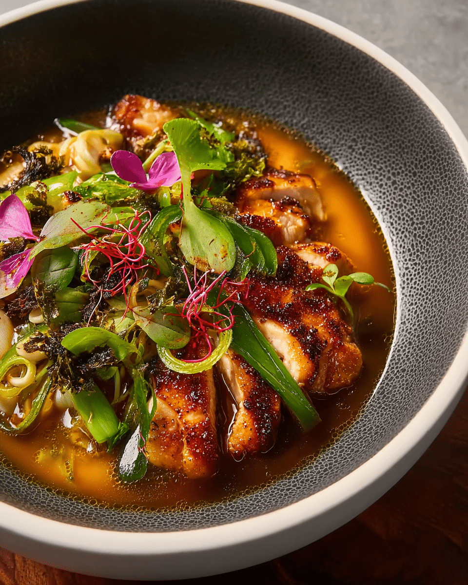 Easy Miso-Ginger Chicken with Spicy Broth - cookandairies