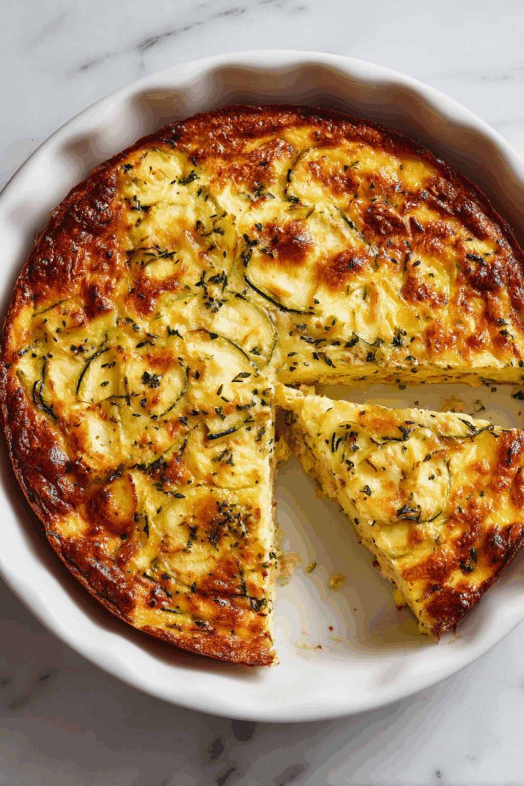 Light Zucchini & Tuna Quiche (Crustless) - cookandairies
