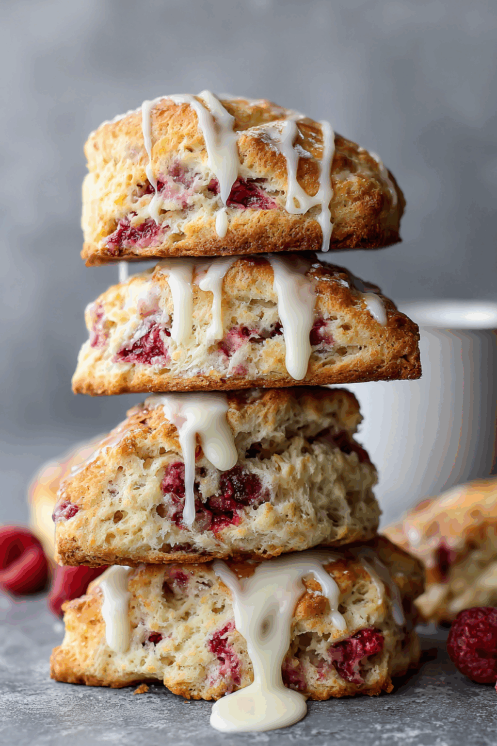 Raspberry White Chocolate Scones - cookandairies